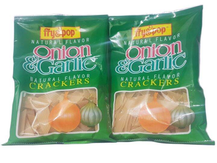Fry & Pop Onion & Garlic Natural Flavor Crackers (pack of 2 x 200 grams ...