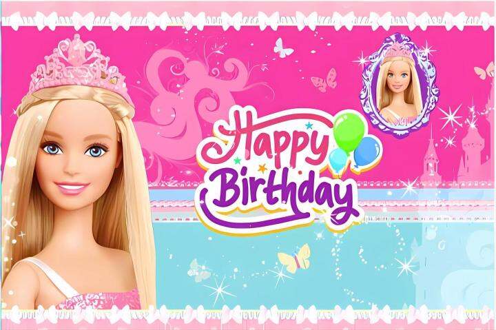 Princess Barbie's Birthday Photography Backdrop for Princess Girl's ...