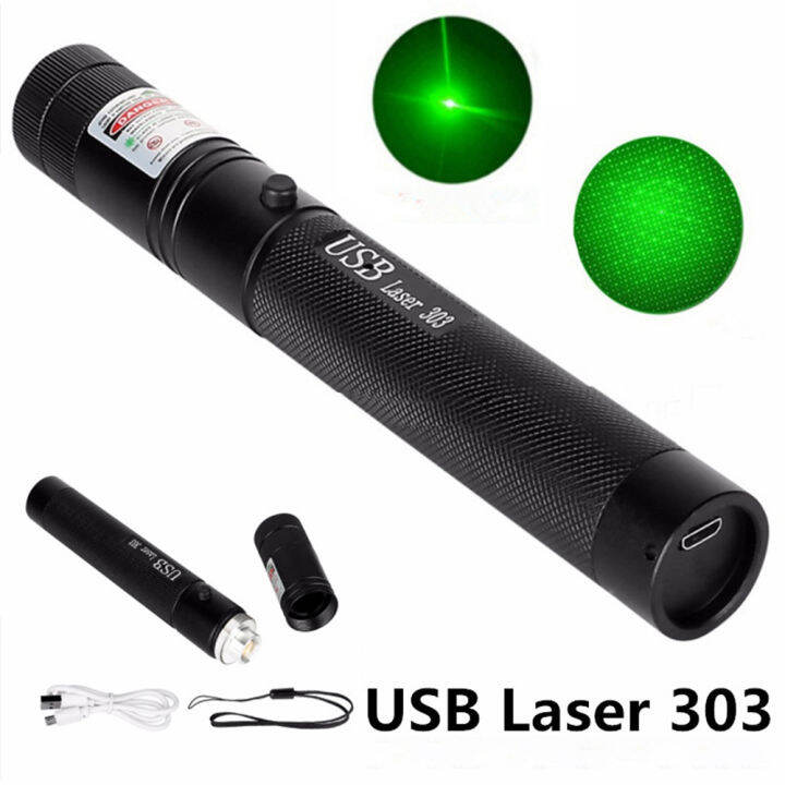 USB Rechargeable Green Laser Pointer Powerful Military USB Rechargeable ...