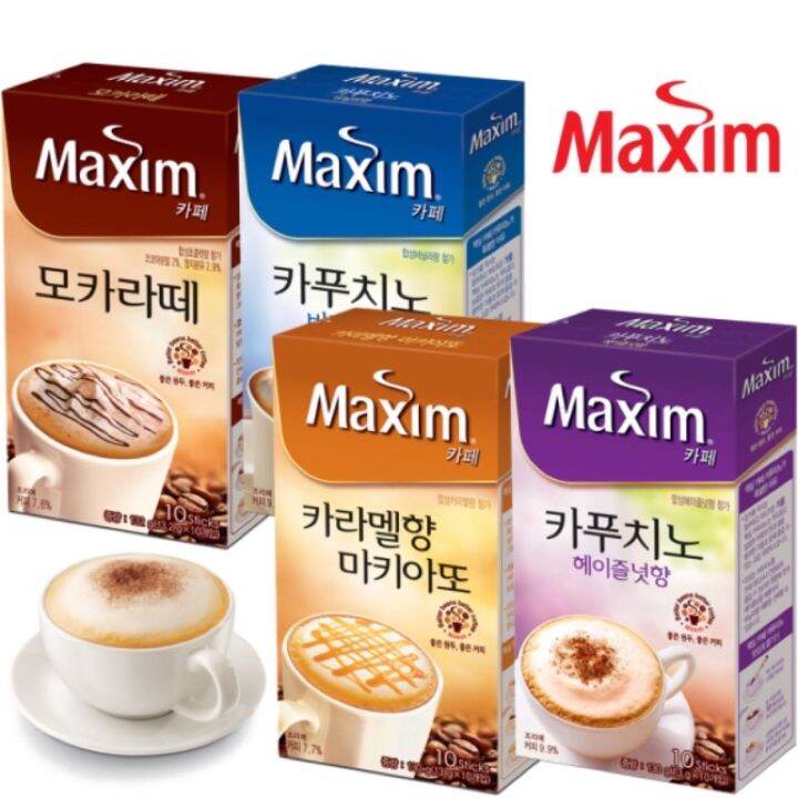 Maxim Korean Cafe Coffee Mix Box 130g (Cappuccino Vanilla, Hazelnut ...