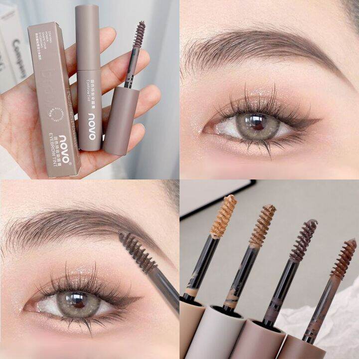 Long Lasting Natural Liquid Dyeing Eyebrow Cream Waterproof Black Brown ...