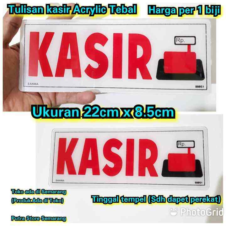 Tulisan Kasir acrylic 22cm x 8,5cm Tulisan akrilik Kasir Tuilisan Casir ...