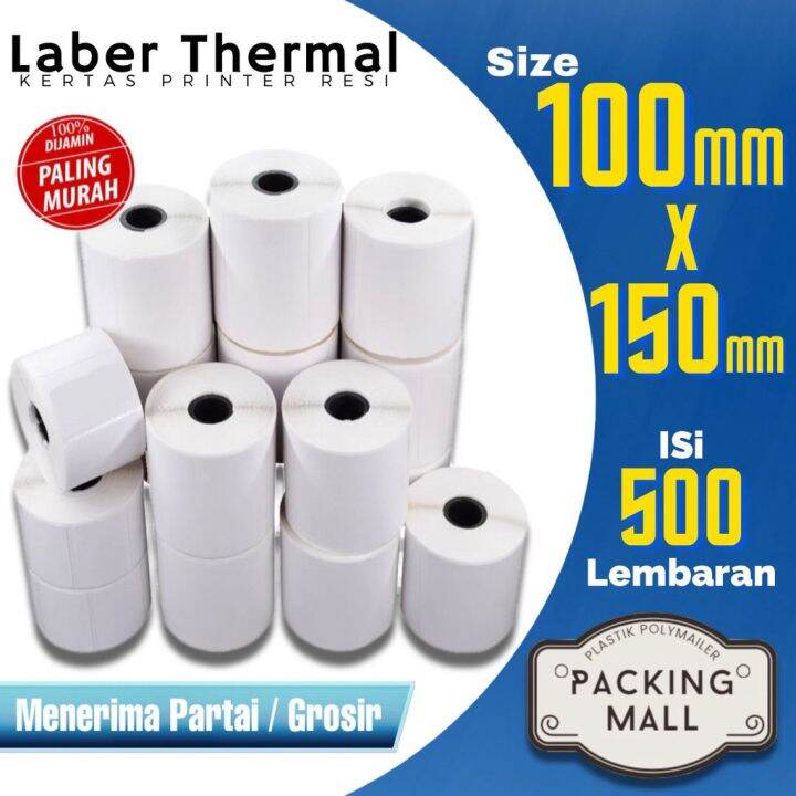 Label Thermal / Printer label / stiker barcode label pengiriman ukuran ...