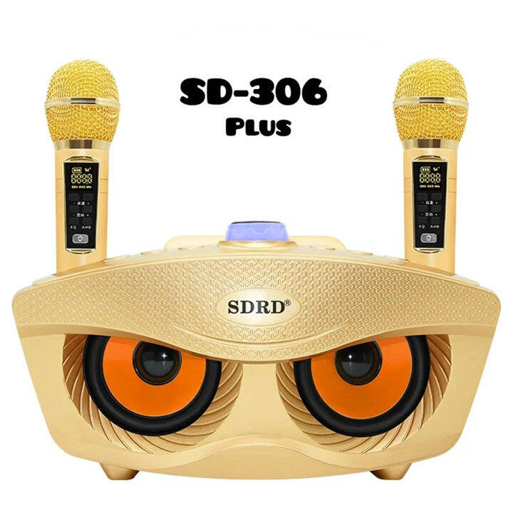 SD306 Plus With 2 Wireless Microphones Outdoor Family KTV Stereo Mic Big Sound 30W PK SDRD Sd ...