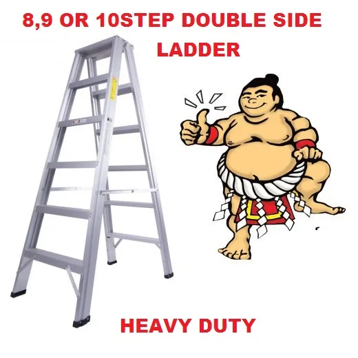 SUMO KING EXTRA Heavy Duty Hardness Aluminium Double Sided Ladder ~8,9 ...