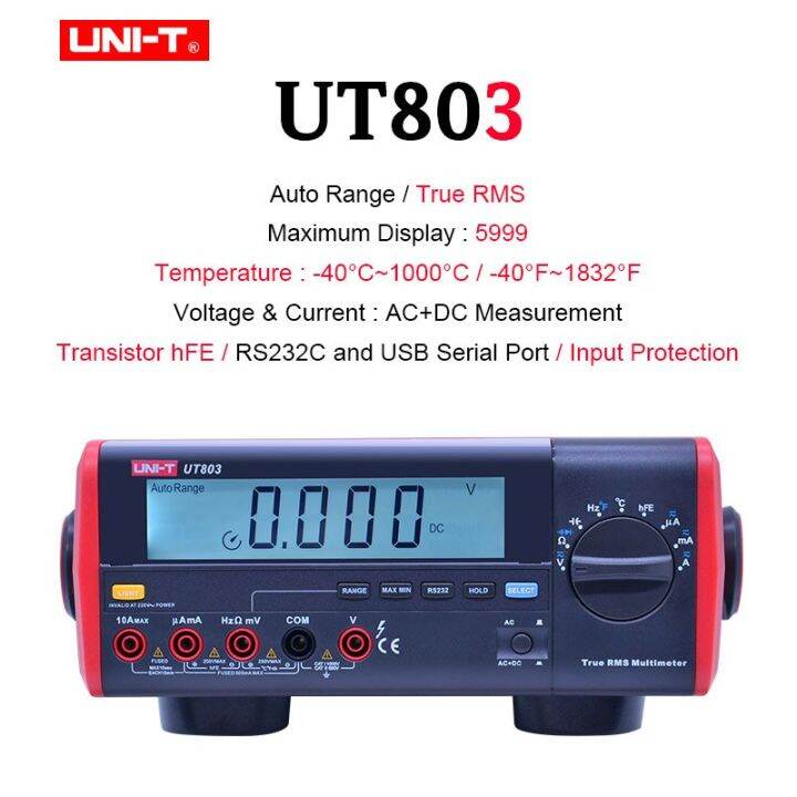 UNI-T USB Benchtop Digital Multimeters Volt Amp Ohm Capacitance Hz ...