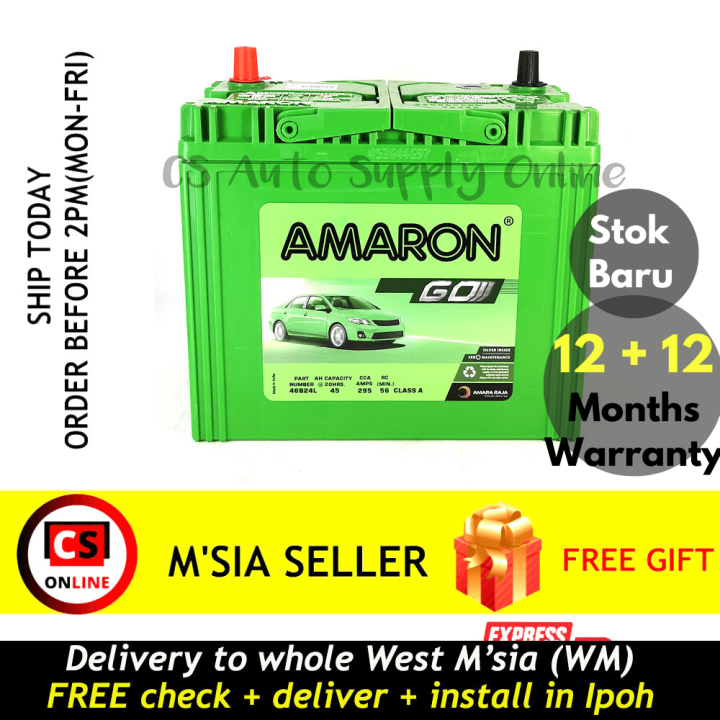 Amaron 55B24L NS60L Hi Life Small Terminal Battery MF Genuine for Honda HR-V, CR-V and Civic ...