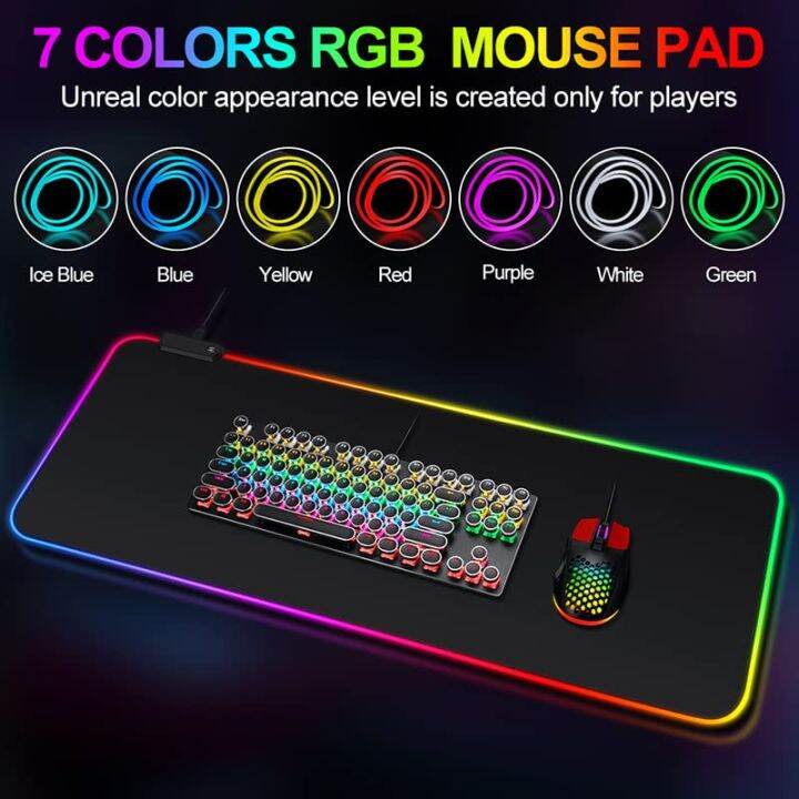 RGB Mouse Pad Gamer Mouse Mats XXL Large Backlit Computer Keyboard Pad ...
