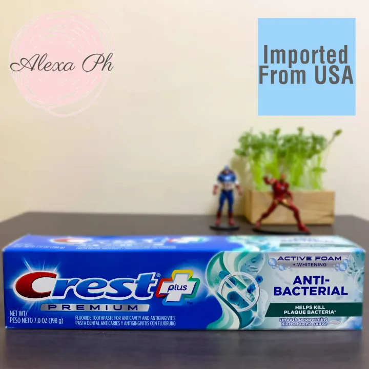 Crest Premium Plus, Active Foam + Whitening Anti-Bacterial Toothpaste ...