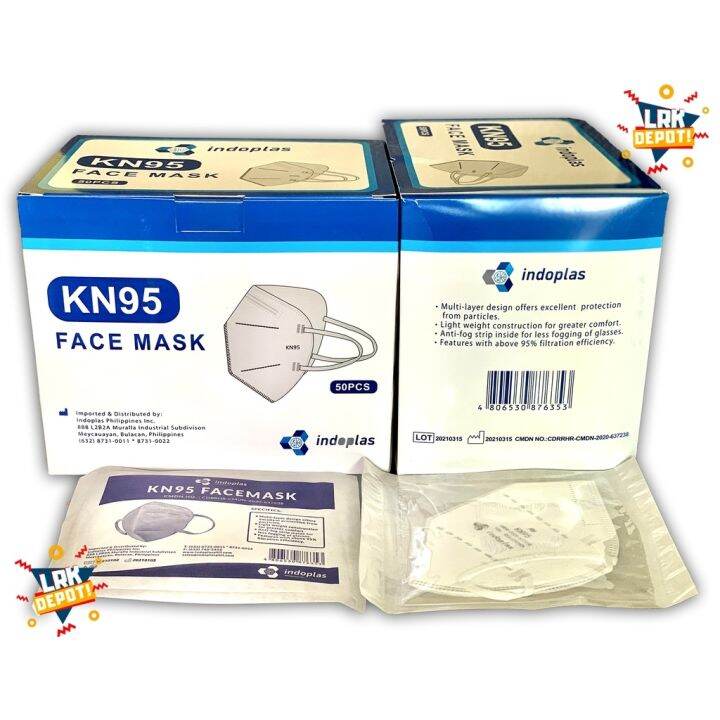 Indoplas KN95 Disposable Protective Face Mask - SOLD by 10s (FDA ...