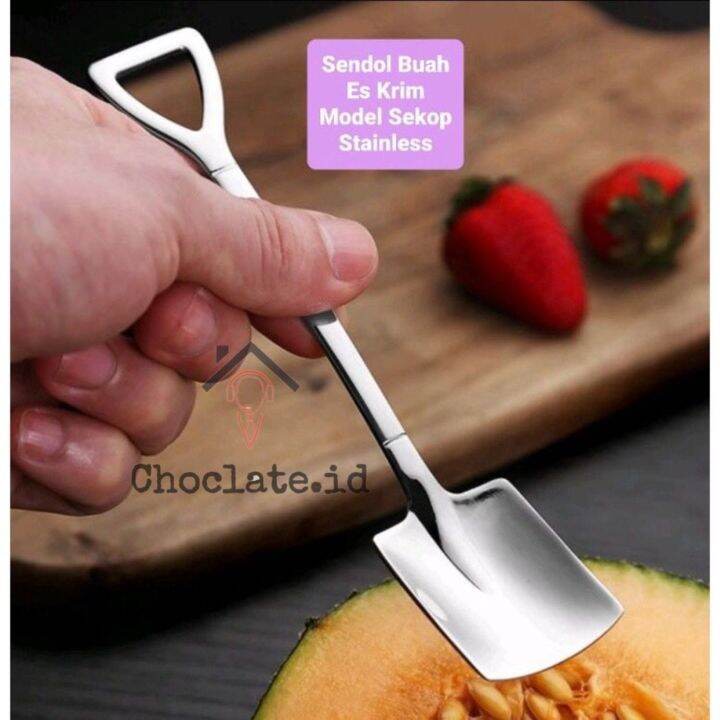SENDOK SEKOP ES KRIM SENDOK SEKOP KUE BUAH PUDDING STAINLESS | Lazada ...
