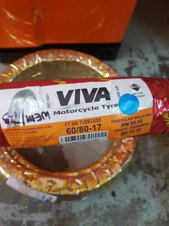 Viva FT900 Tubeless Tyre 60/80-17 | Lazada