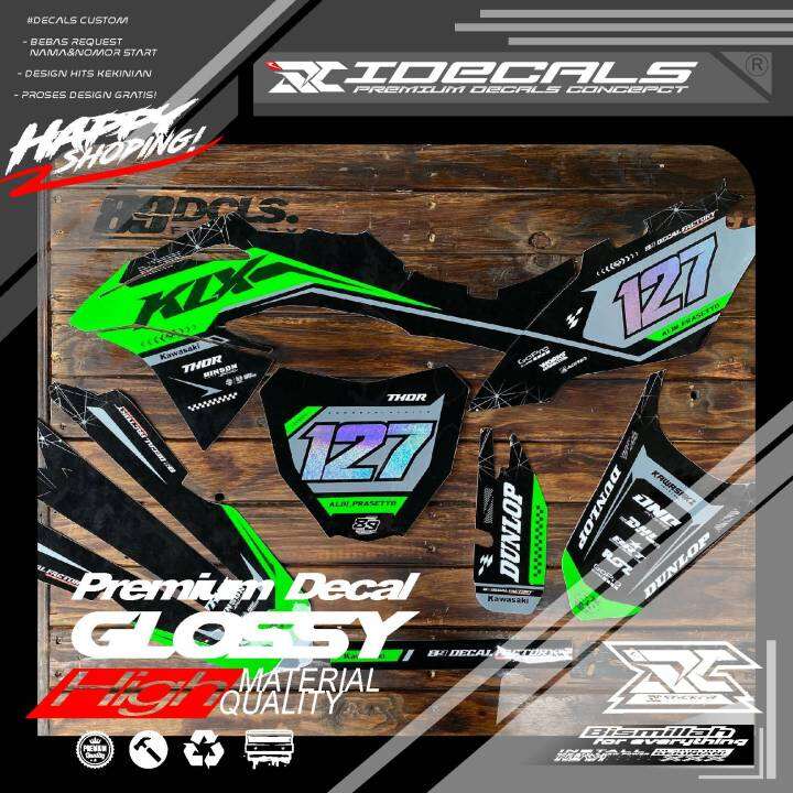 00224 sticker decals fullbody kawasaki klx bf desain garis simpel keren ...