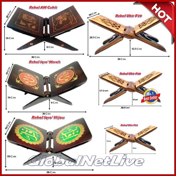 Rekal Alquran Kayu Jati Model Cantik AM Cukit Iqro Ukir - Alas baca ...