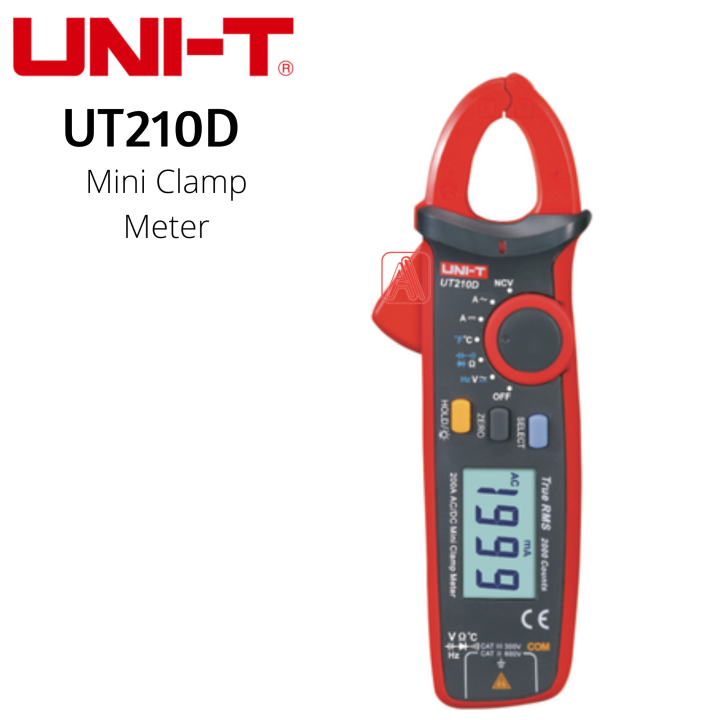 UNI-T UT210D Mini Clamp Meter - up to AC/DC 200A/600V - with AC/DC ...