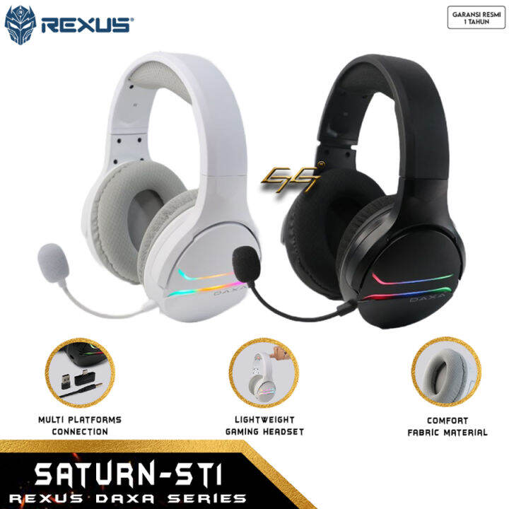 Headset Gaming Wireless Rexus DAXA Saturn ST1 ST-1 RGB Bluetooth Gaming ...