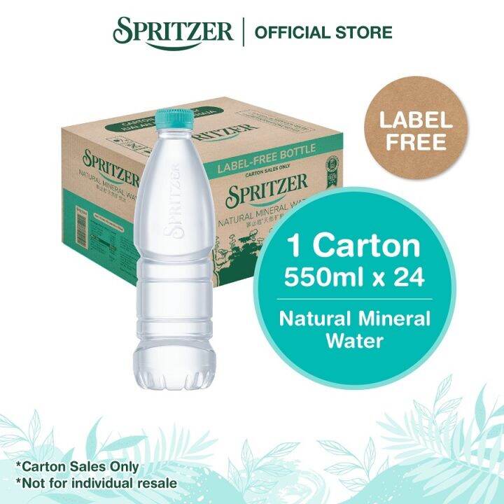 Spritzer Natural Mineral Water Label Free (550ML X 24) *Carton Sales Only* | Lazada