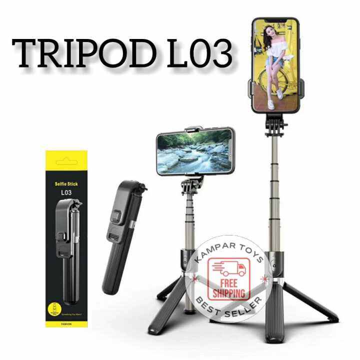 Tripod L03 Selfie Stick Tripod Wireless Remote Shutter | Lazada Indonesia