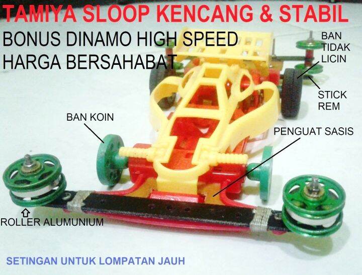 Tamiya SLOOP/SPEED (merk AULDEY) + DINAMO high speed Mini 4wd KENCANG ...