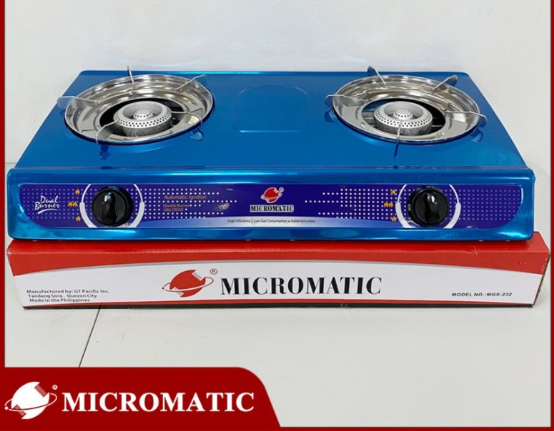 Micromatic Gas Stove Double Burner Stainless with Regulator Inside-MGS-232 with 1 year warranty ...