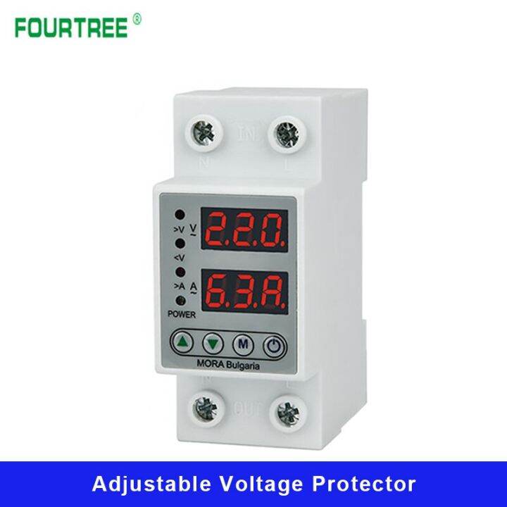 40a 63a Digital Adjustable Over Amp; Under Voltage Protector Dual ...
