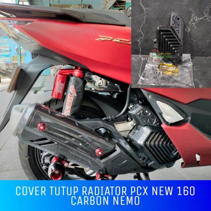 COVER TUTUP RADIATOR HONDA PCX 160 2021 CARBON TUTUP RADIATOR PCX 160 ...
