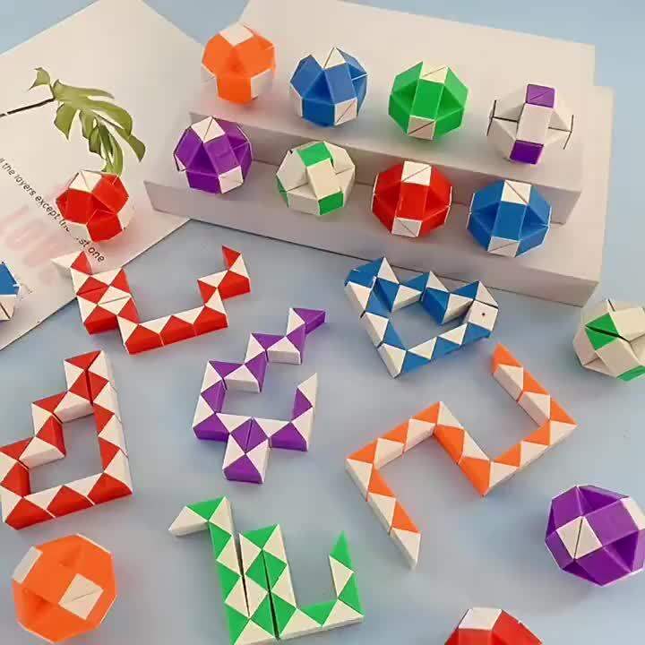 6ชิ้นเมจิกพับงูไม้บรรทัดปริศนา Cube ของเล่นเพื่อการศึกษาสำหรับเด็กงาน ...