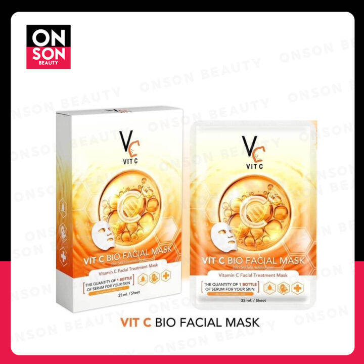 Ratcha Vit C Bio Facial Mask รัชชา วิตซี ไบโอ เฟเชียล มาส์ก 33 มล. ...