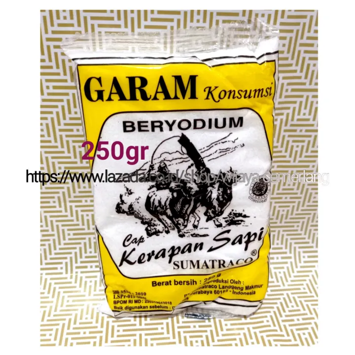 Gram Dapur 250gr/Untuk 1 Pcs Cap Garam KERAPAN SAPI/Garam Penyedap Rasa ...