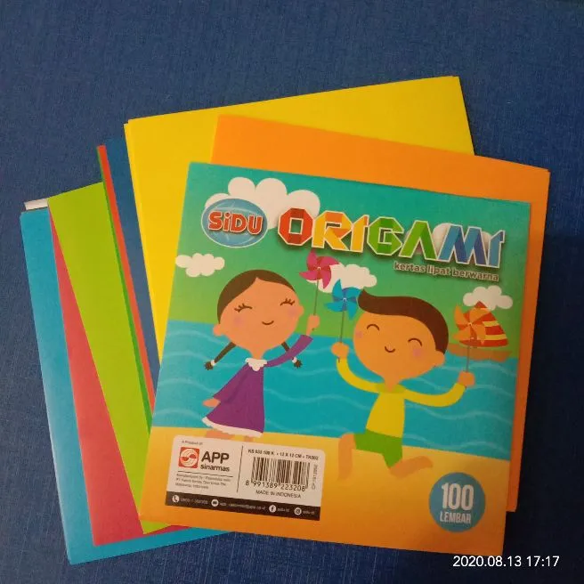 kertas origami kecil / kertas lipat berwarna sidu | Lazada Indonesia