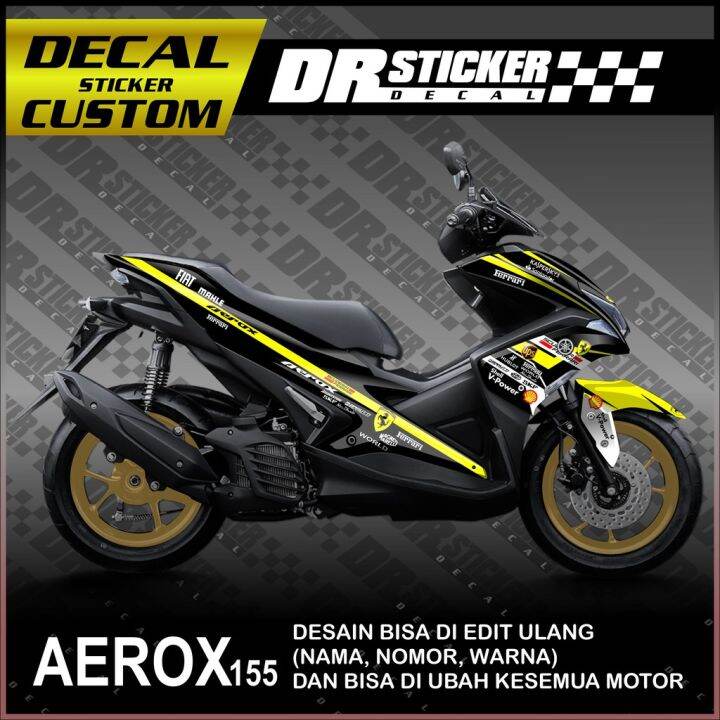 Decal Sticker Full Body Aerox 155 Full Custom Ferrari Desain Aerox 155 ...