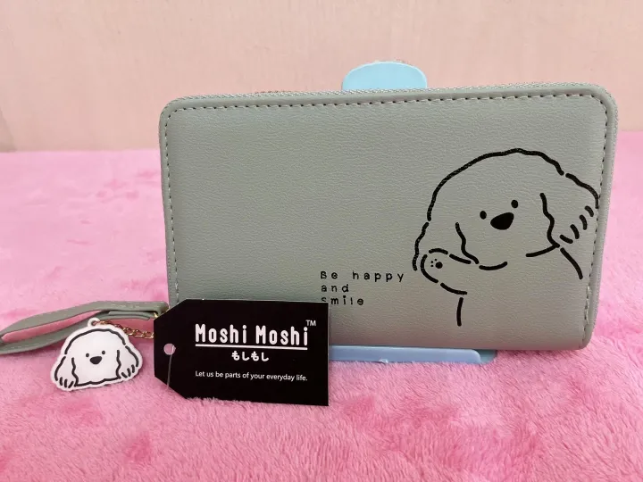 Moshi กระเป๋าสตางค์ ใบกลาง ใส่เหรียญ สีเขียว น้องหมา MOSHI A034 Be ...