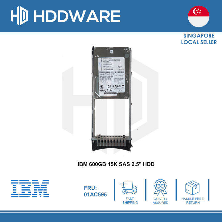 IBM 600 GB 15,000 rpm 12 Gb SAS 2.5 Inch HDD // 01EJ012 // 01AC595 ...
