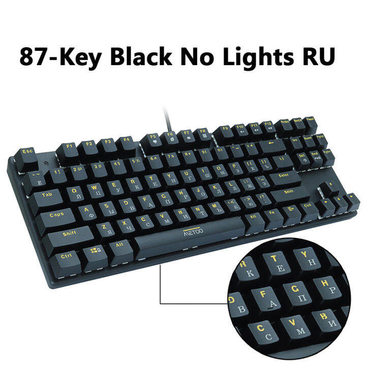 METOO Mechanical Keyboard USB Wired Backlit Gaming keyboard Anti ...