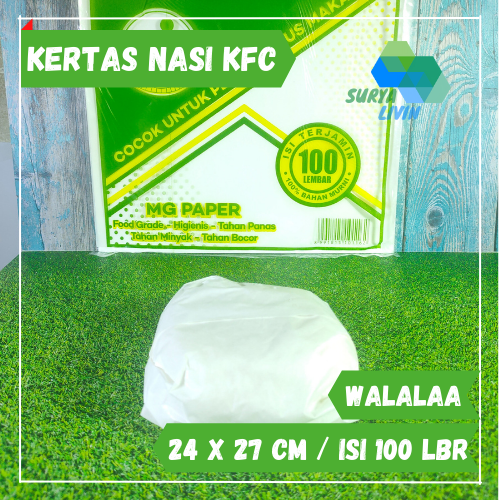 Kertas Nasi Putih KFC Walalaa Isi 100 lbr | Lazada Indonesia