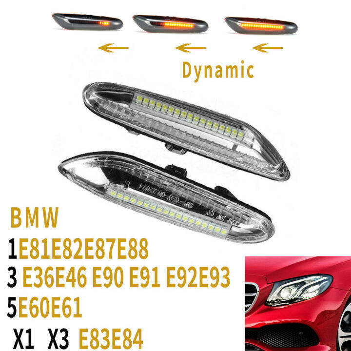 Stock】MA แบบไดนามิก LED ด้านข้างไฟเลี้ยว BMW E90 E92 E60 E87 E82 | Lazada.co.th