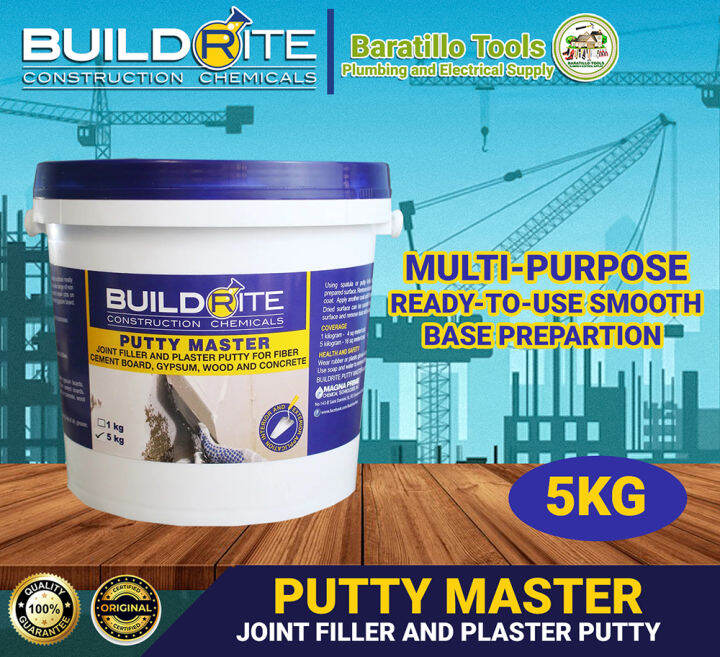 BUILDRITE PUTTY MASTER Joint Filler & Plaster Putty 5KG | Lazada PH