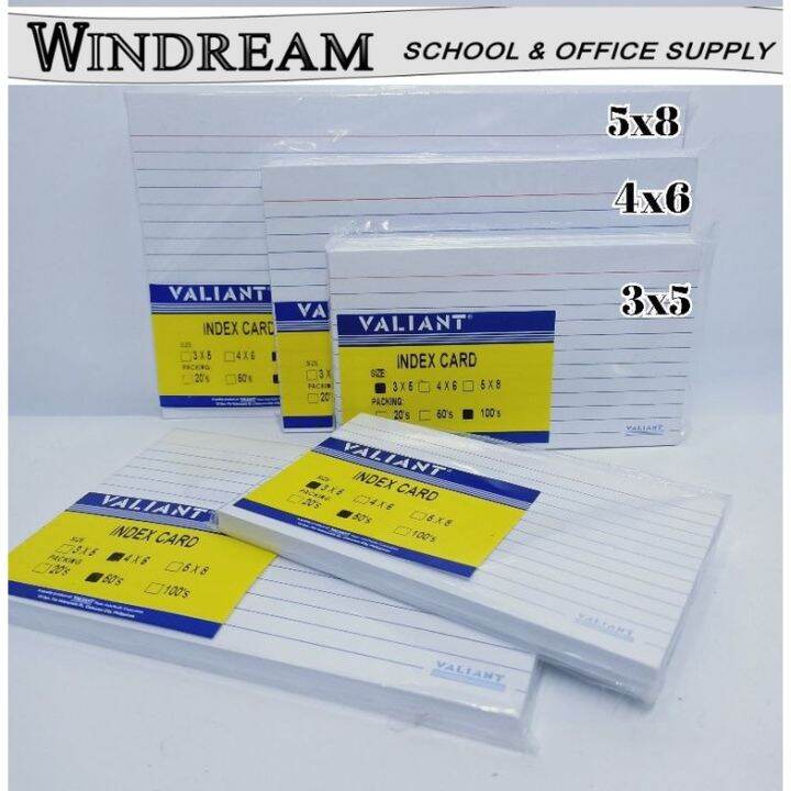 Valiant index card white | Lazada PH