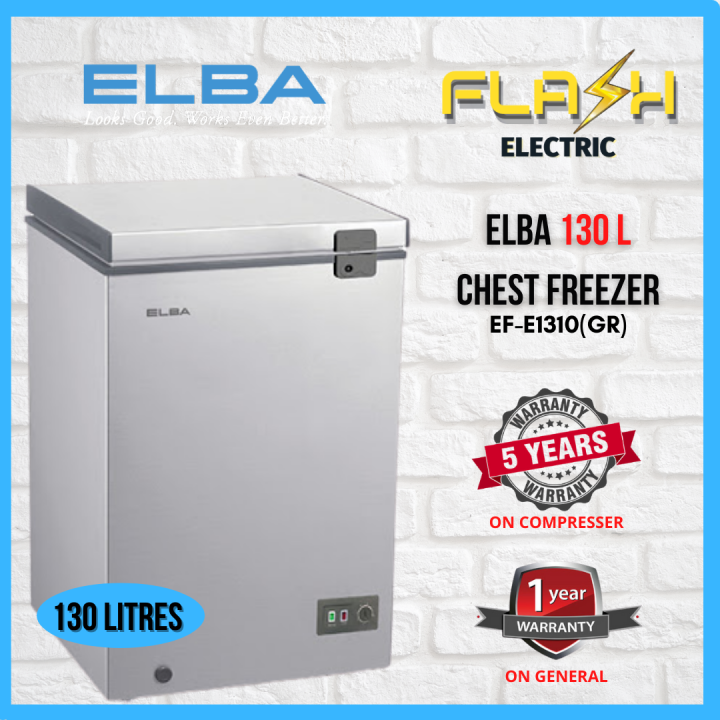 ELBA 130L Chest Freezer, EF-E1310(GR) | Lazada
