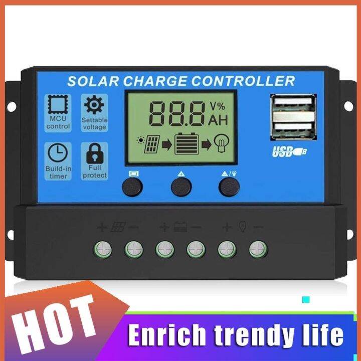10A 20A 30A 12V/24V Solar Panel Regulator Charge Controller with LCD Display | Lazada PH