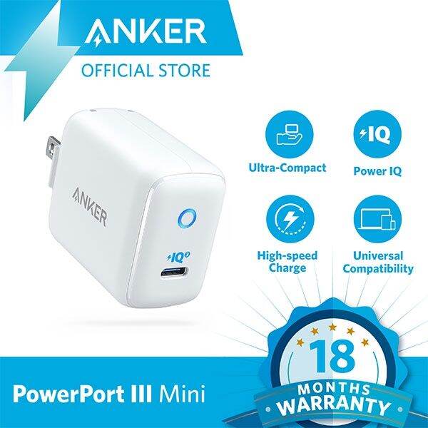 Anker PowerPort III Mini IQ 3.0 USB C Charger,for iPhone, iPad Pro ...