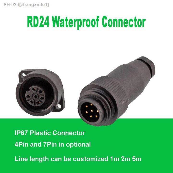 ☜ↂ Waterproof 4Pin 7Pin Female Plug Male Socket RD24/J10 Aviation ...