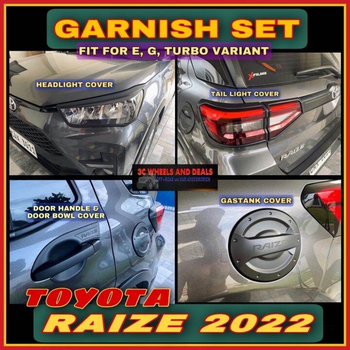 TOYOTA RAIZE 2022-2023 GARNISH SET MATTE BLACK (RAIZE ACCESSORIES ...