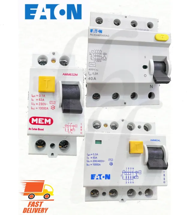 EATON ELCB PFIM Series 2P/4P [40A/63A] 100mA/300mA | Lazada