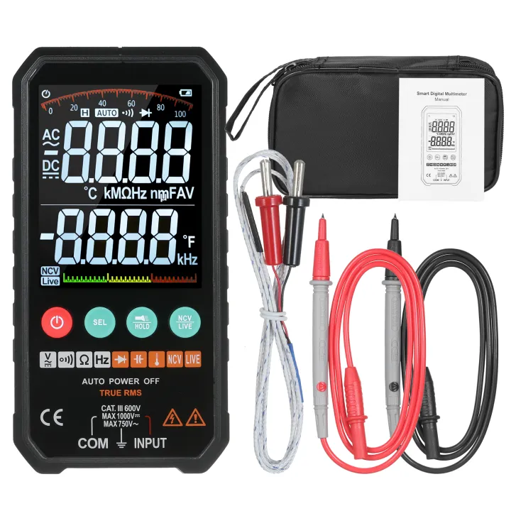 Super Slim Palm Size 3.3-inch LCD Digital Multimeter 6000 Counts True ...