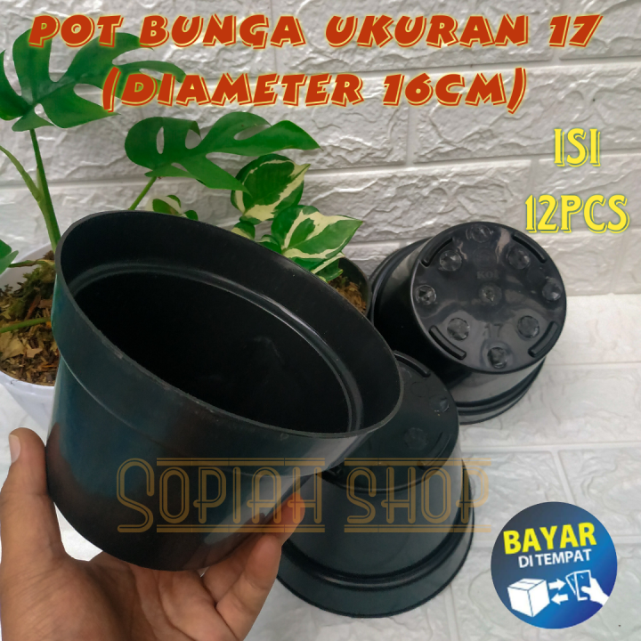 pot bunga ukuran 17 paket isi 1 lusin pot tanaman pot bunga plastik ...