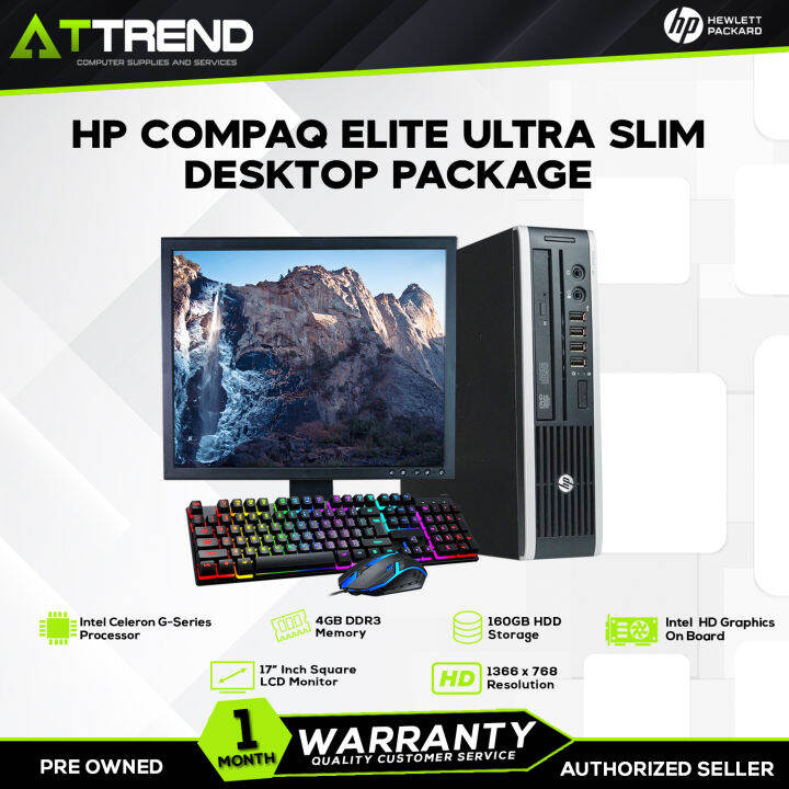 Hp Compaq Elite Ultra Slim | Intel Core G-Series Dual Core 4GB RAM DDR3 ...