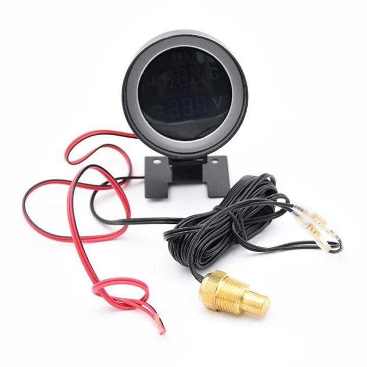 2 in 1 Round 12V 24V LED Digital Car Truck Water Temp Gauge temperature ...