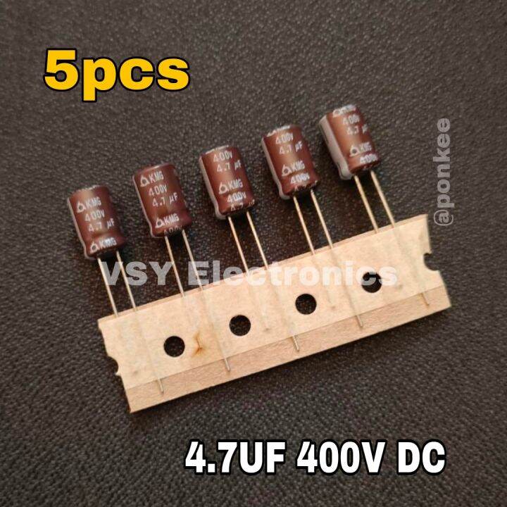 5pcs 4.7uf 400v dc / 4.7uF 400 volts / 4.7 microfarad 400volts ...