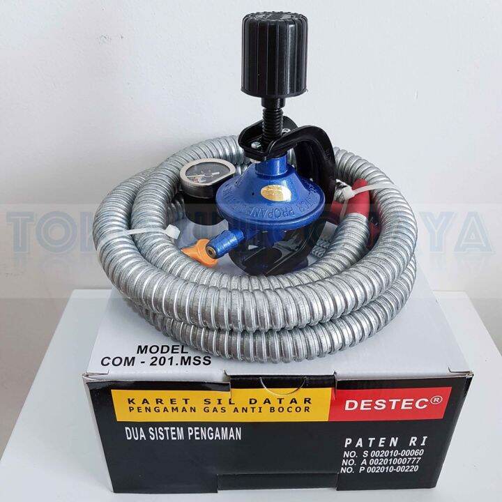 PAKET Regulator Gas Com 201 S Destec FREE Selang 1.8M SNI | Lazada ...